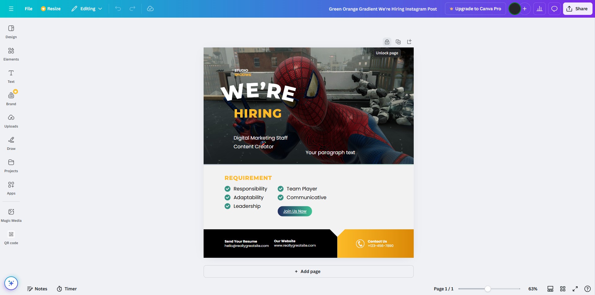How To Unlock Canva Page